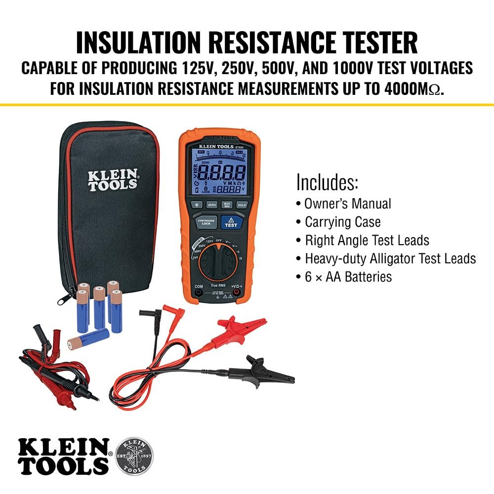 Klein Tools ET600 Multimeter Review Comprehensive Insulation Tester ...